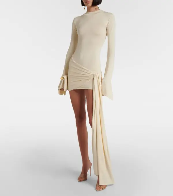 AYA MUSE Gathered Silk-blend Mini Dress