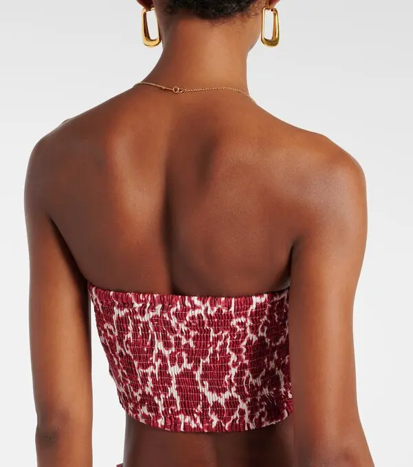 Faithfull The Brand Antibes Floral Linen Bandeau Top