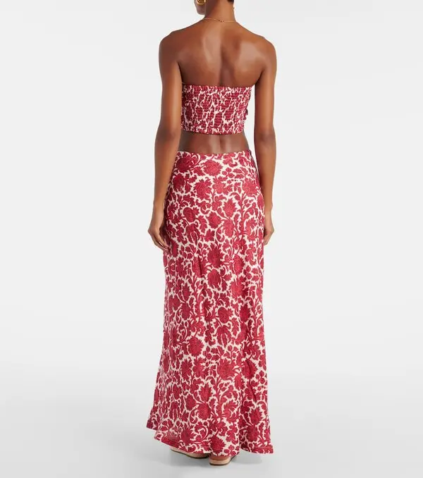 Faithfull The Brand Antibes Floral Linen Bandeau Top