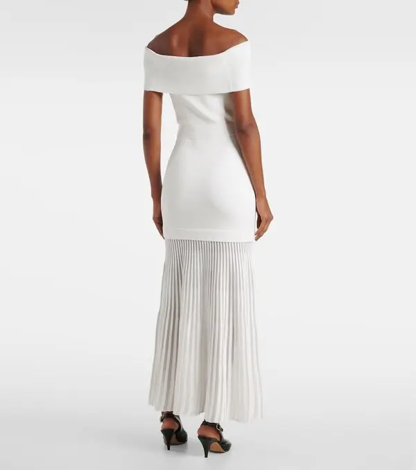 Rebecca Vallance Mariana Knitted Off-shoulder Midi Dress
