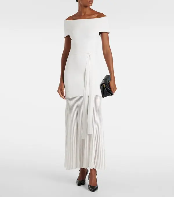 Rebecca Vallance Mariana Knitted Off-shoulder Midi Dress