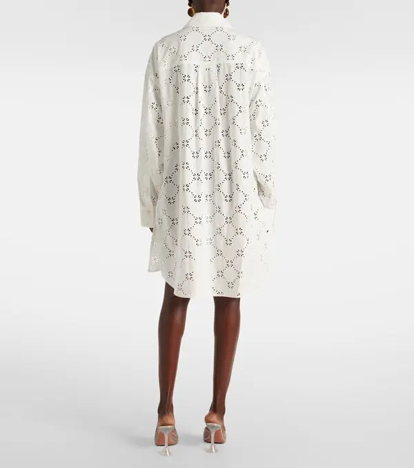 AREA Draped Cotton Shirt Dress