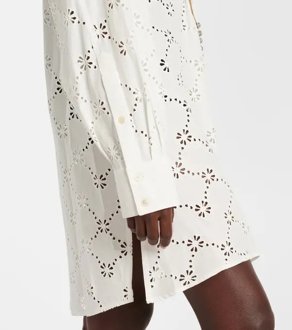 AREA Draped Cotton Shirt Dress