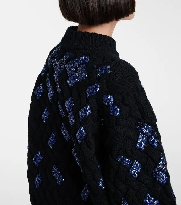 Dries Van Noten Sequined Virgin Wool Sweater