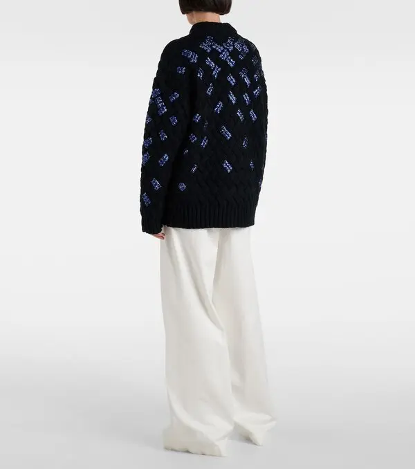 Dries Van Noten Sequined Virgin Wool Sweater
