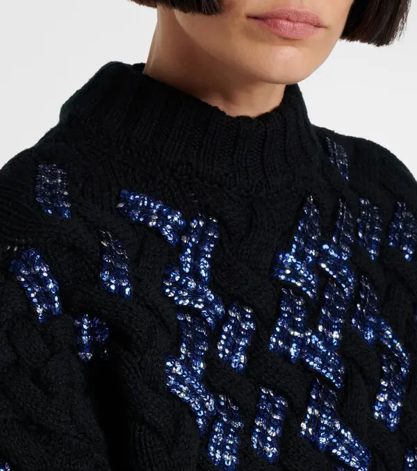 Dries Van Noten Sequined Virgin Wool Sweater