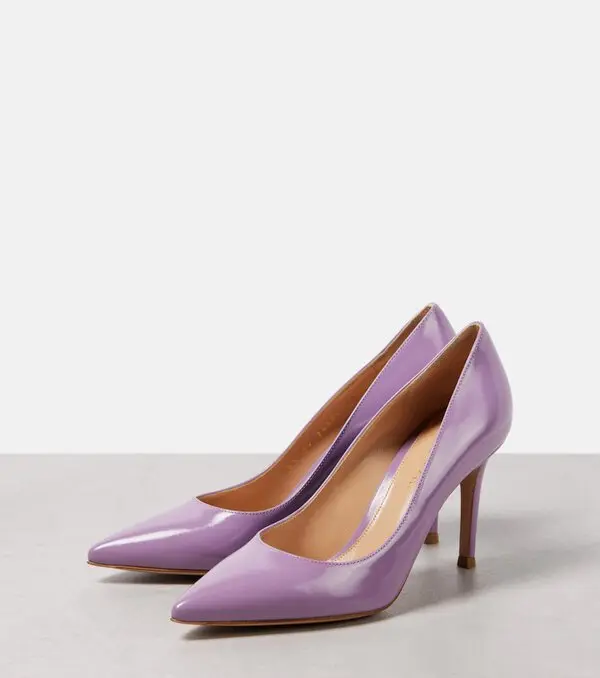 GIANVITO ROSSI Pointed Toe Patent Leather Pumps