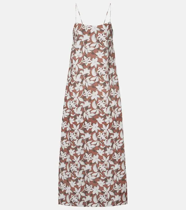 Faithfull The Brand Alskar Floral Cotton Maxi Dress - Brown