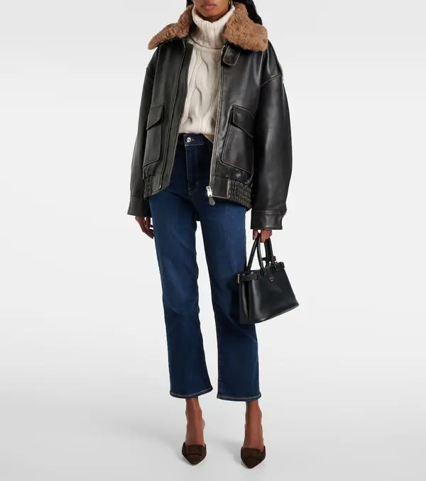FRAME Le Sleek High-rise Straight Jeans