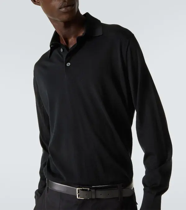 Zegna Wool Polo Shirt - Black