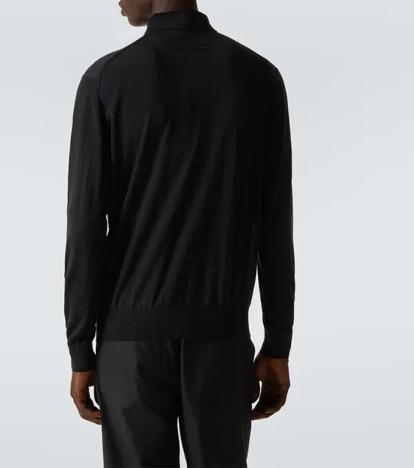 Zegna Wool Polo Shirt - Black