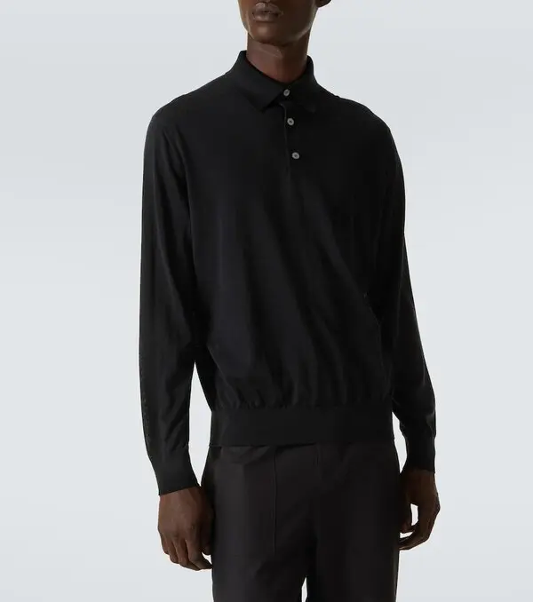Zegna Wool Polo Shirt - Black