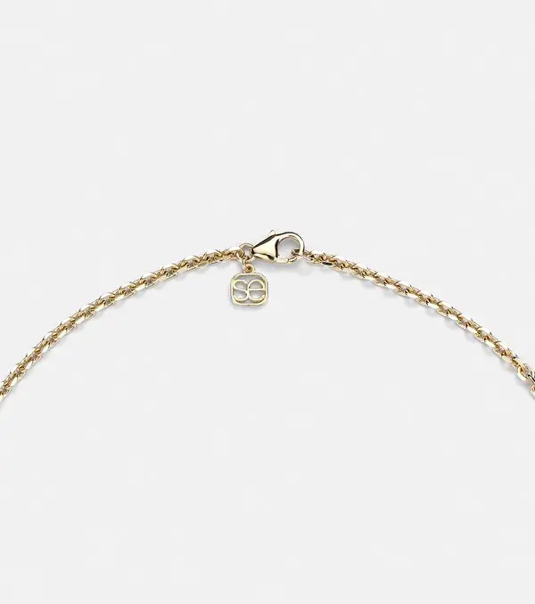 SYDNEY EVAN Puffy Icon Wallpaper Heart 14kt Yellow Necklace With Diamonds