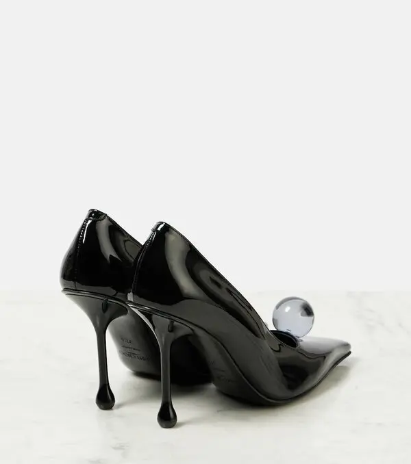 JIMMY CHOO Orb 95 Embellished Patent Leather Pumps