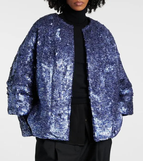 Dries Van Noten Sequined Jacket - Blue
