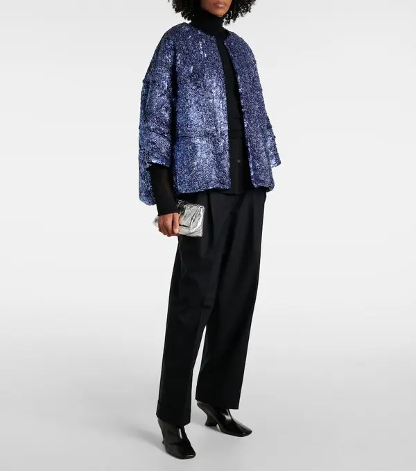 Dries Van Noten Sequined Jacket - Blue