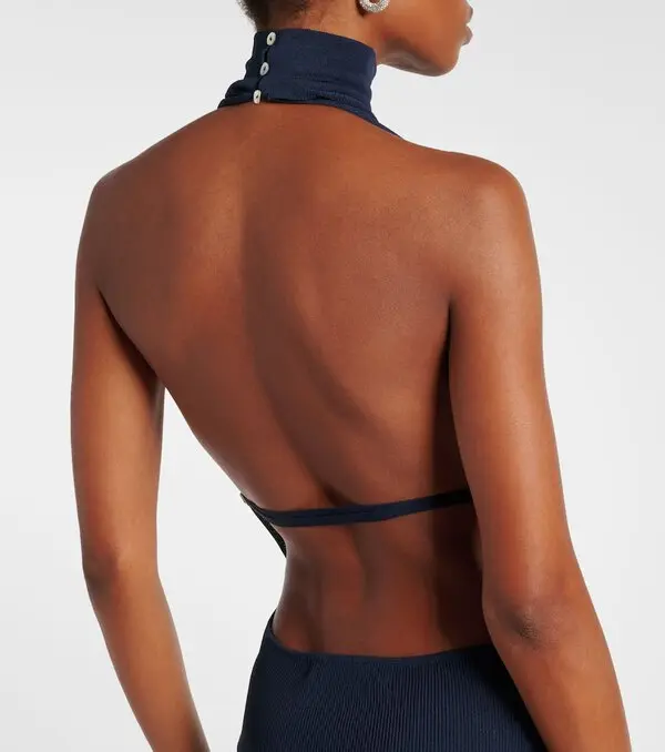 AYA MUSE Draped Halterneck Gown