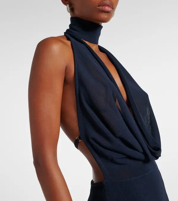 AYA MUSE Draped Halterneck Gown