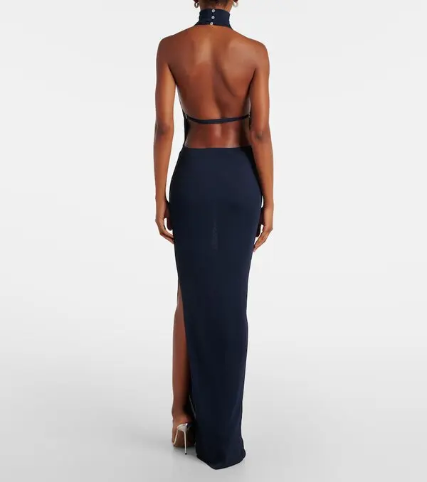 AYA MUSE Draped Halterneck Gown
