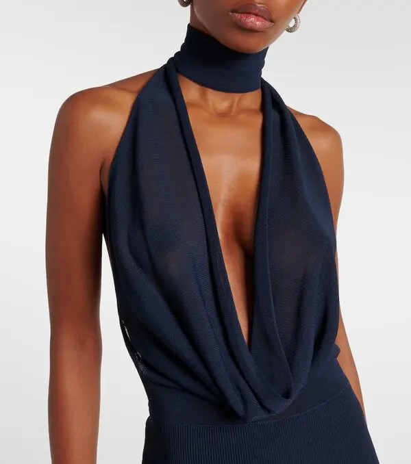 AYA MUSE Draped Halterneck Gown