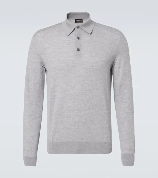 Zegna Wool Polo Shirt - Grey