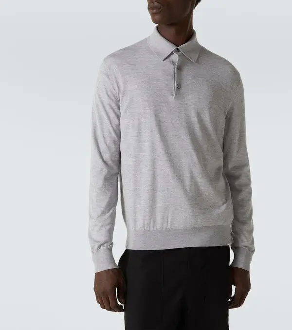 Zegna Wool Polo Shirt - Grey