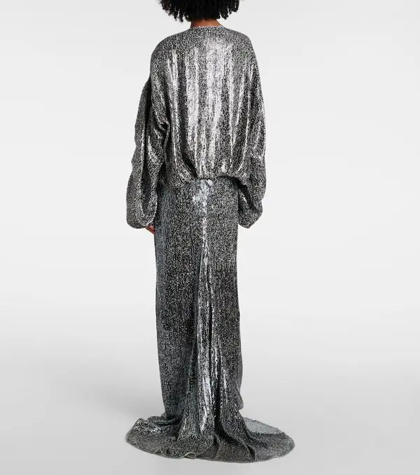 Dries Van Noten Sequined Gathered Blouse