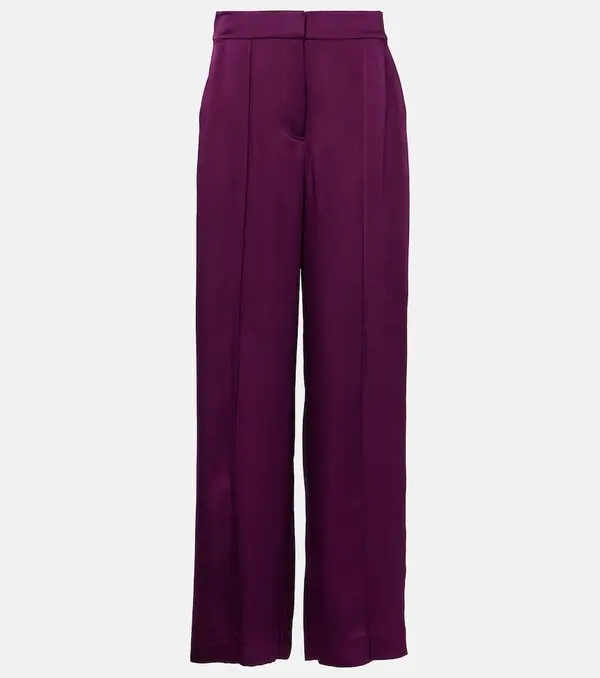 Simkhai Kira Satin Wide-leg Pants - Purple