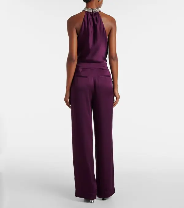 Simkhai Kira Satin Wide-leg Pants