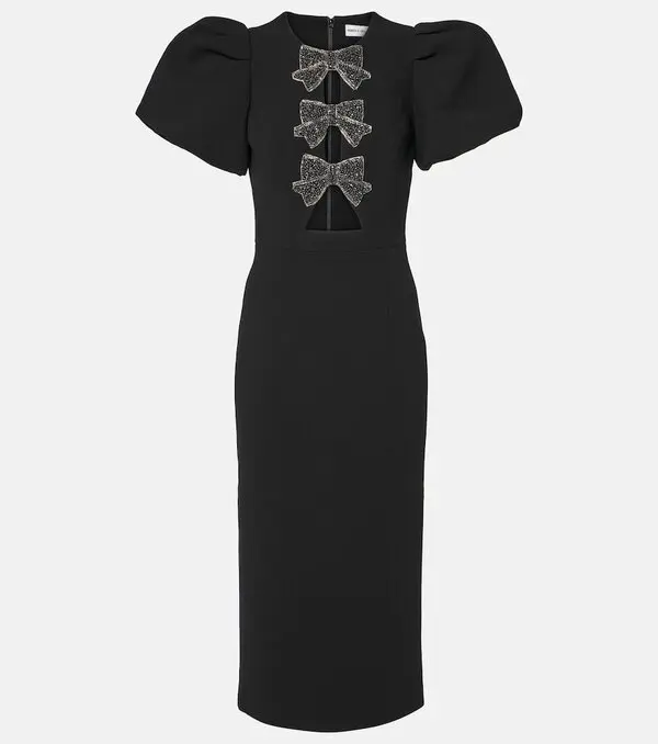 Rebecca Vallance Eliana Puff-sleeve Midi Dress - Black