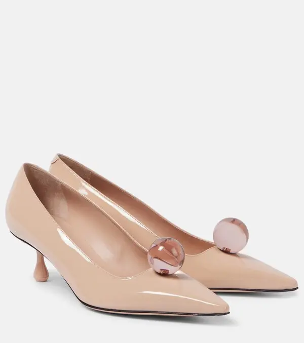 JIMMY CHOO Embellished Patent Leather Pumps