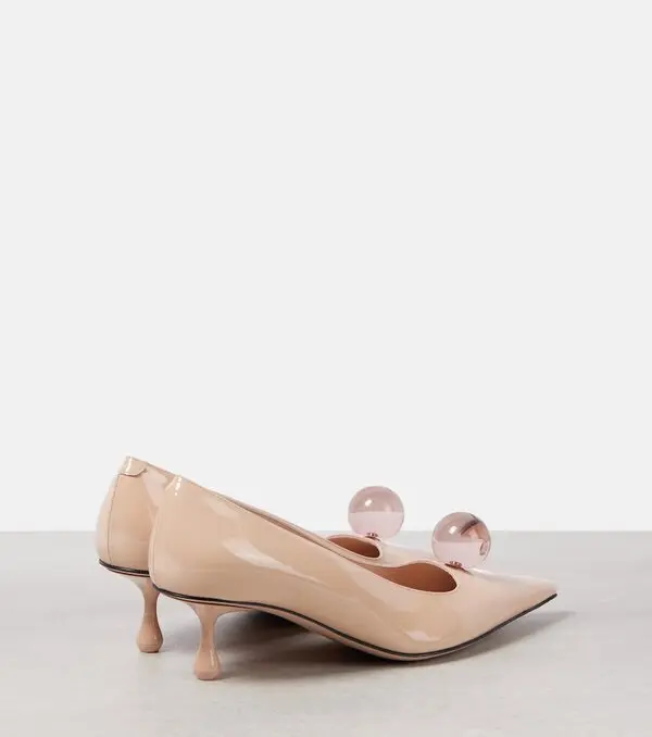 JIMMY CHOO Embellished Patent Leather Pumps