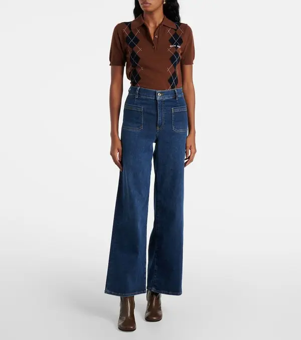 FRAME Le Slim Palazzo High-rise Wide-leg Jeans