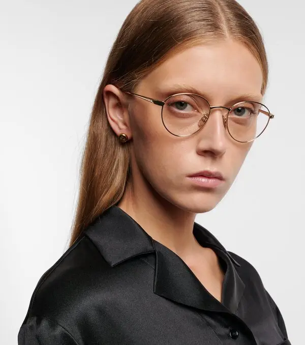 Loewe Slim Round Eyeglasses In Shiny Light