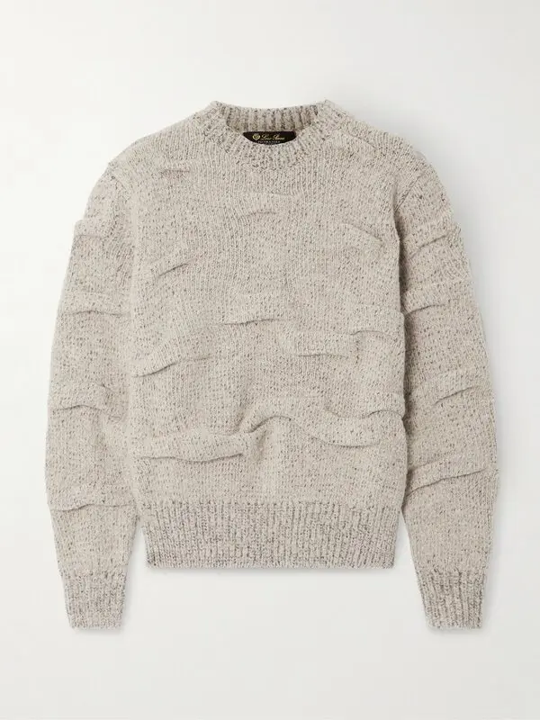 Loro Piana Gathered Mélange Wool Sweater