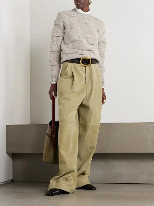 Loro Piana Gathered Mélange Wool Sweater
