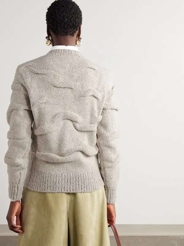 Loro Piana Gathered Mélange Wool Sweater