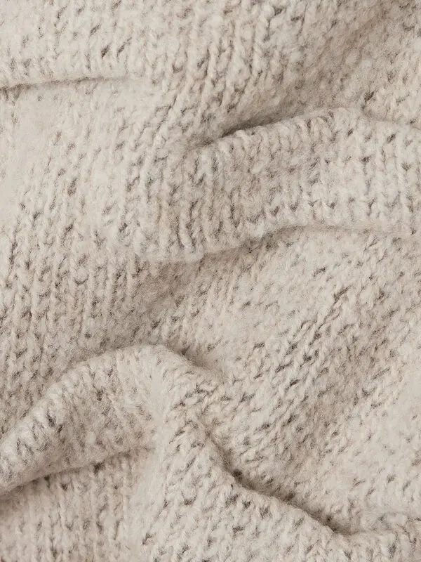 Loro Piana Gathered Mélange Wool Sweater