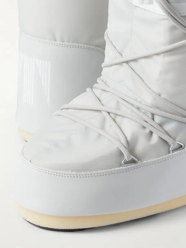 Moon Boot Icon Shell And Leather-like Snow Boots - Gray