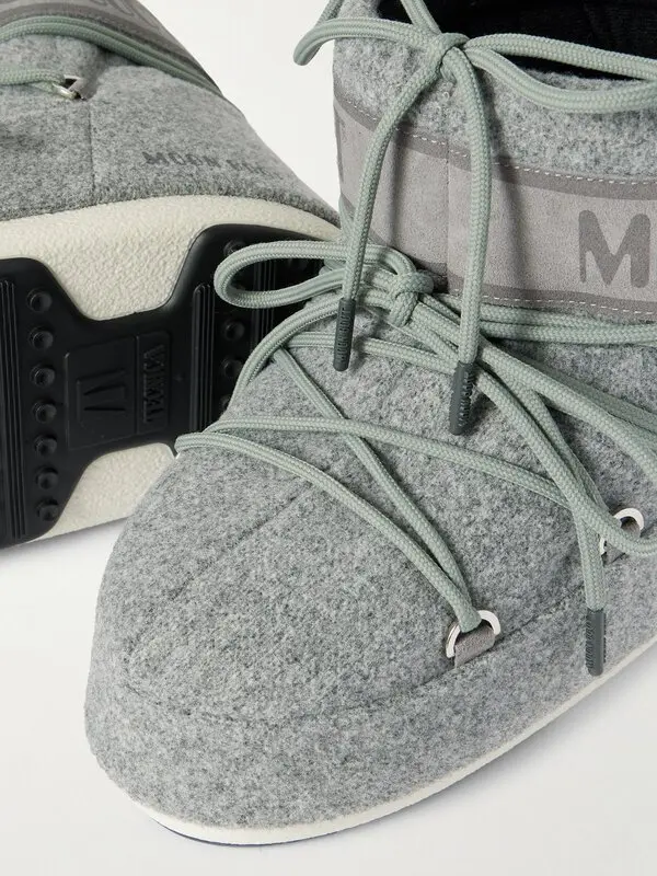 Moon Boot Icon Low Felt And Suede Snow Boots - Gray