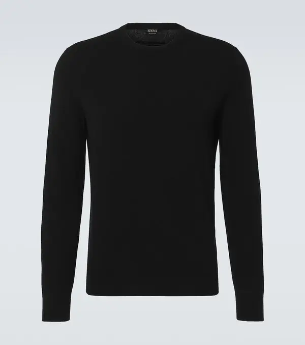Zegna Cashmere Crew Neck Sweater - Black