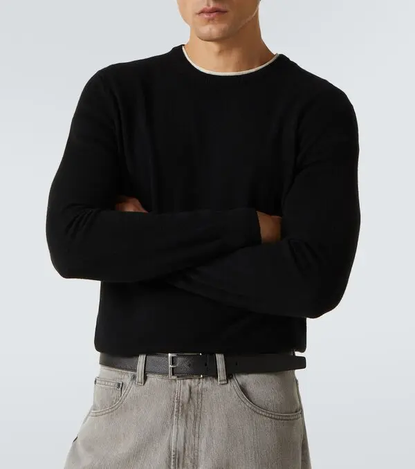 Zegna Cashmere Crew Neck Sweater - Black