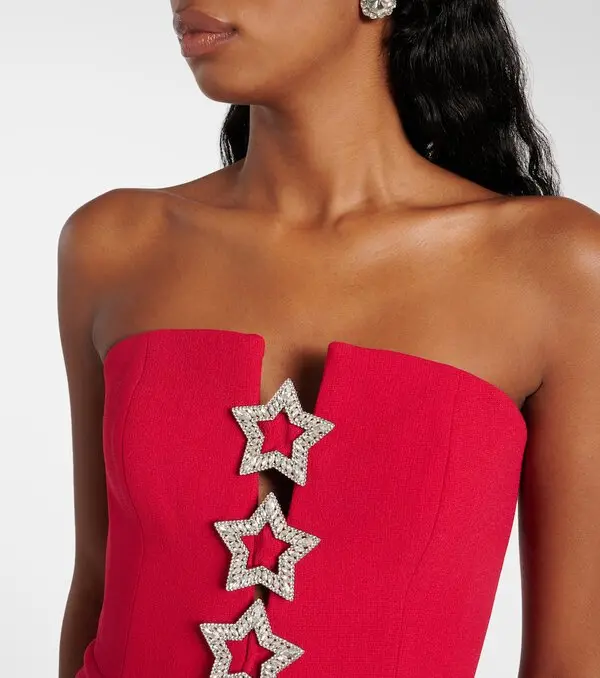Rebecca Vallance Akari Embellished Strapless Midi Dress