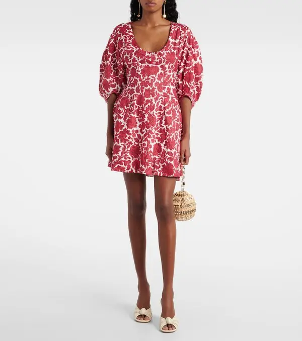 Faithfull The Brand Raynara Floral Linen Mini Dress