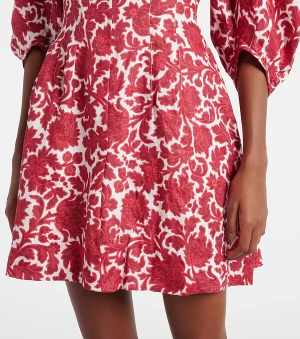 Faithfull The Brand Raynara Floral Linen Mini Dress