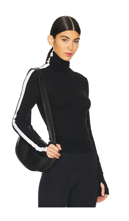 Splits59 Jackson Rib Turtleneck Top - Black