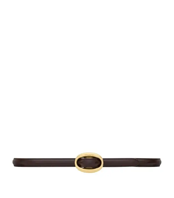 Saint Laurent Leather Oval Buckle Belt - Pink