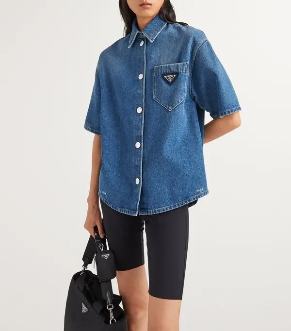 Prada Denim Logo Shirt