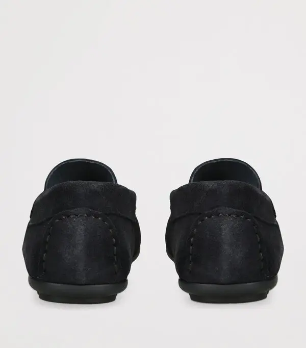 PAPOUELLI Suede Felix Loafers - Navy