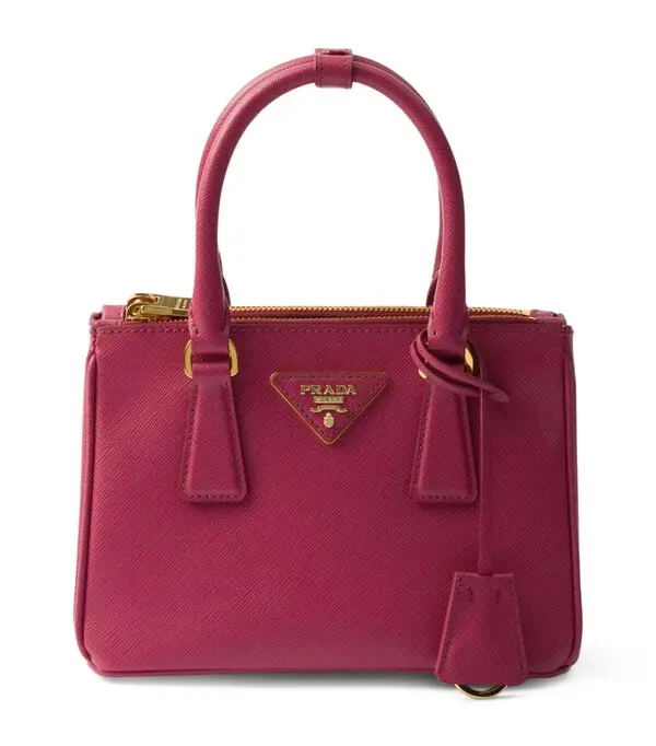 Prada Mini Saffiano Leather Galleria Top-handle Bag - Pink